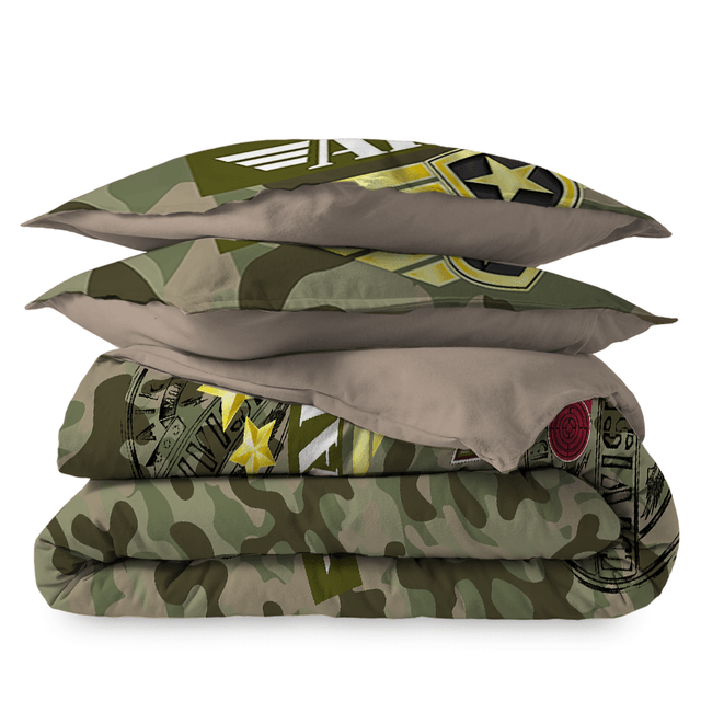 Set de edredon army verde individual - Colchones Atlas del Descanso